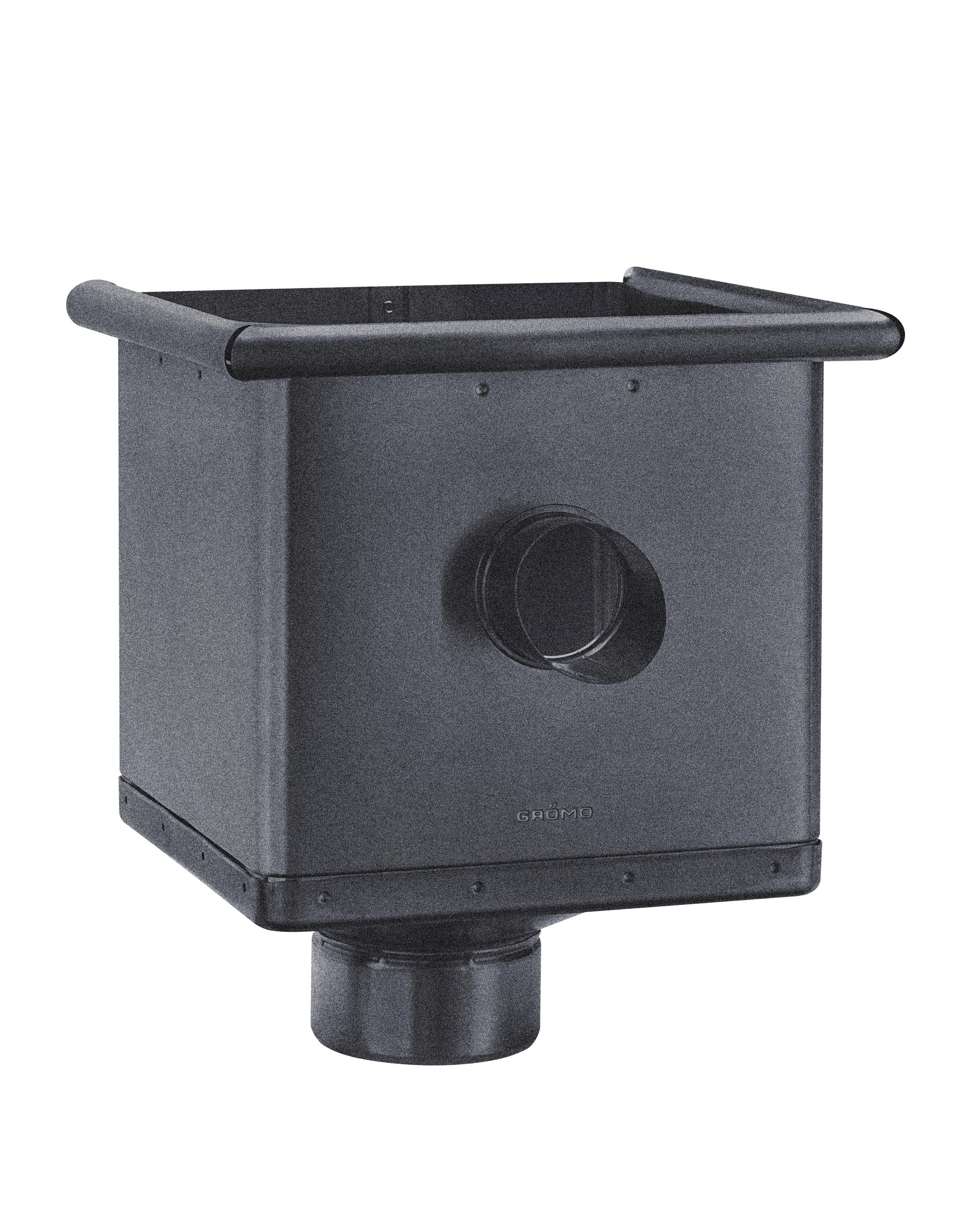 Coloured hopper, cubic eccentric with overflow pipe